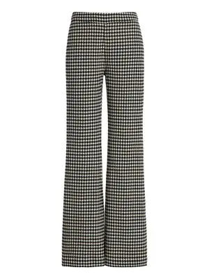 Cara Cara Christopher Houndstooth Wool-blend Pants - Black/white