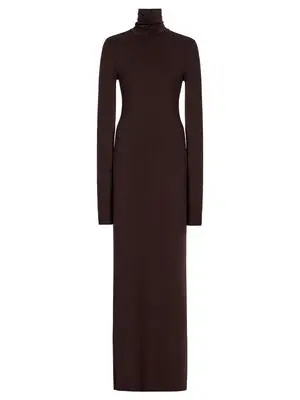 Eterne Jersey Turtleneck Maxi Dress - Brown
