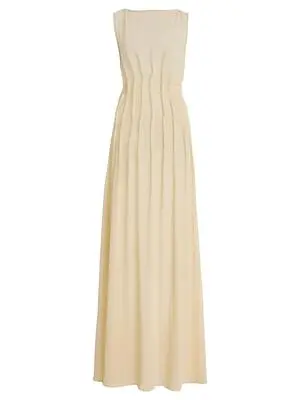 Arcina Ori Audrey Crepe-georgette Maxi Dress - Neutral