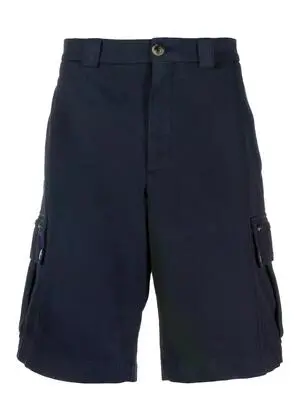 Brunello Cucinelli Straight-leg Cotton Bermuda Shorts - Blue