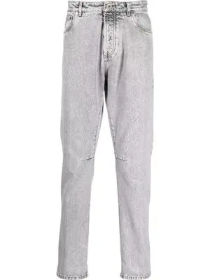 Brunello Cucinelli Stonewashed Straight-leg Jeans - Grey