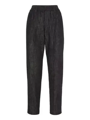 Brunello Cucinelli High-waisted Tapered Jeans - Black