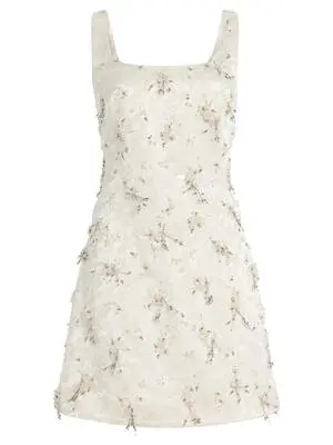 Simkhai Viva Embellished Floral-embroidered Mini Dress - White