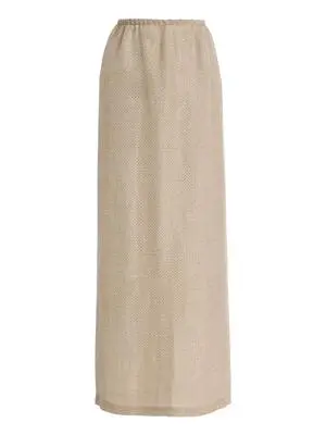 LESET Stella Sequined Linen-Blend Maxi Skirt