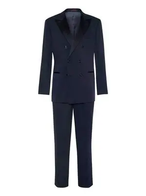 Brunello Cucinelli Silk Tuxedo Suit - Blue