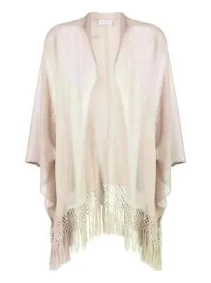 Brunello Cucinelli Fringed Linen Poncho - C9504