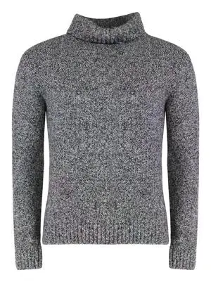 MOORER Turtleneck Speckled Sweater - Grey