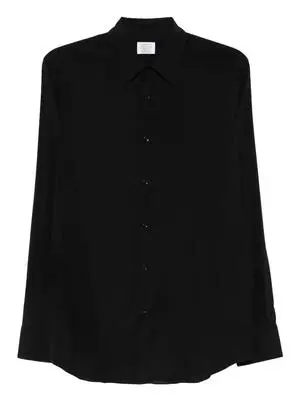 MAZZARELLI Button-down Silk-blend Shirt - Black