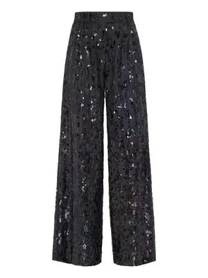Brunello Cucinelli Pinstripe Sequin-embellished Trousers - Grey