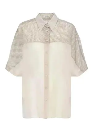 Brunello Cucinelli Silk Short-sleeved Shirt - Neutrals