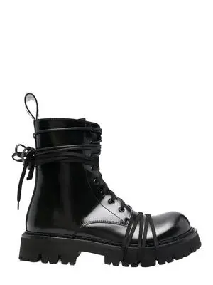 Moschino 45mm Lace-up Ankle Boots - Black