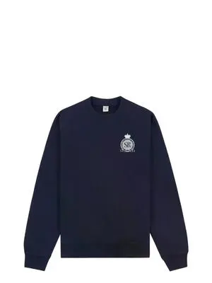 SPORTY & RICH Crest-embroidered Sweatshirt - Blue