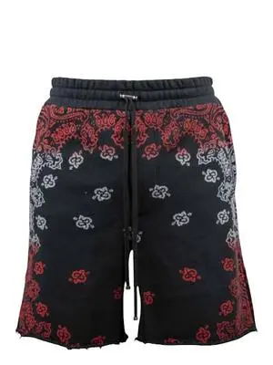 Amiri Bandana Bleach Shorts - Red/white