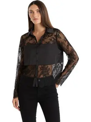 THE NOLI SHOP Vienna Lace Blouse Black