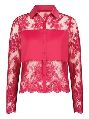 THE NOLI SHOP Vienna Lace Blouse Fuchsia