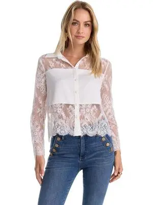 THE NOLI SHOP Vienna Lace Blouse White