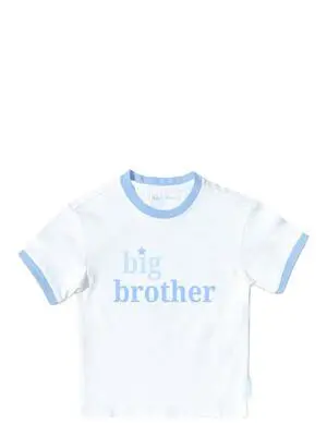 BITS & BOWS Big Brother T-shirt - White/blue