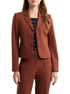 TAHARI ASL Three-button Ponte Blazer - Tawny