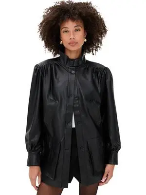 Bardot Clements Vegan Leather Jacket - Black