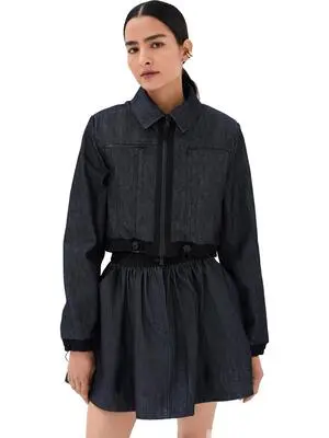 Cecilie Bahnsen Banks Denim Jacket - Indigo/black Denim