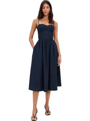 LE BOP Paige Bustier Midi Dress - Navy