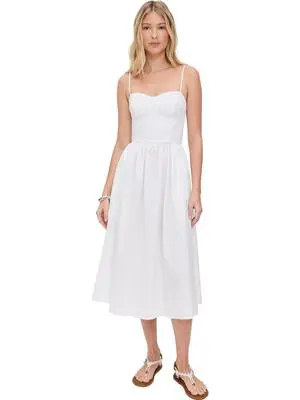 LE BOP Paige Bustier Midi Dress - White