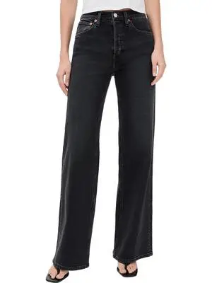 RE/DONE High-Rise Wide-Leg Stretch Denim Jeans