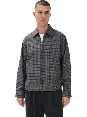 Universal Works Houndstooth Zip Jacket - Charcoal