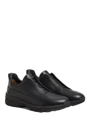 Zegna Triple Stitch™ Monte Leather Sneakers - Black