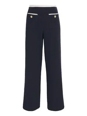 Maje Contrast-trim Elasticated Trousers - Blue