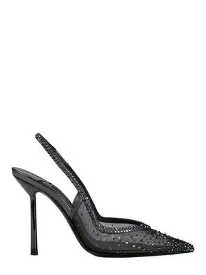 LE SILLA 100mm Nicole Crystal-embellished Slingback Pumps - Grey