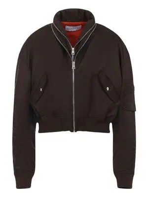 Givenchy Zip-front Jacket With Ribbed Hem - Brown