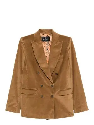 Etro Corduroy Double-breasted Jacket - Brown