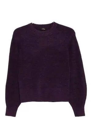 Twin-set Textured Knit Balloon Sleeve Sweater - Purple