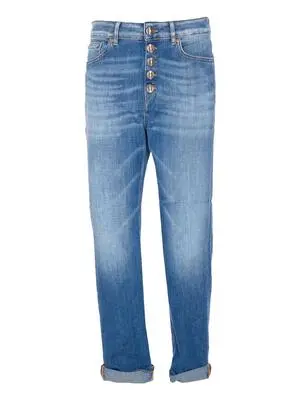 DONDUP Five-pocket Jeans With Logo Detail - Blue