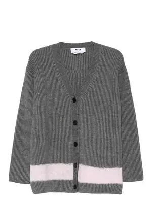 MSGM Ribbed Knit Sweater - Grey