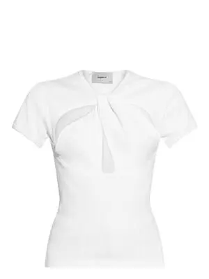 Coperni Organic Cotton T-shirt With Twist And Cut-out Detailing - White
