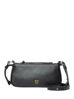 Pinko Shoulder Bag With Love Birds Buckle - Black