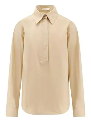 THE ROW Margan Cotton Poplin Shirt - Beige