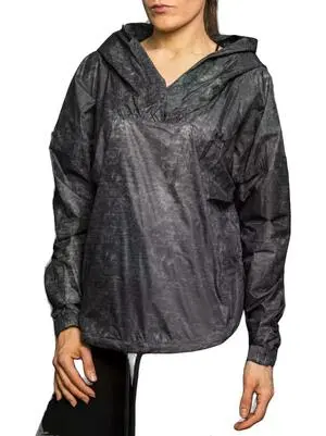 Adidas Hooded Drawstring Windbreaker - Black
