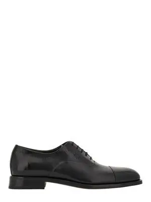 FERRAGAMO Tramezza Oxford With Toe Cap - Black