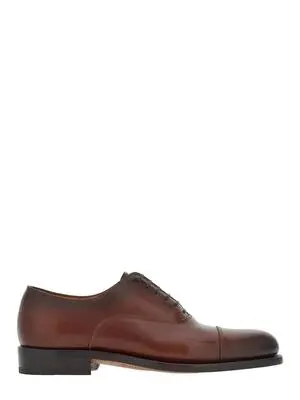 FERRAGAMO Tramezza Oxford With Toe Cap - Brown