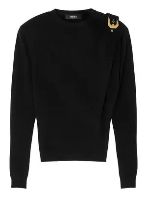 Versace Wool Buckle Sweater - Black