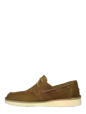 ASTORFLEX Suede Leather Lace-up Boat Loafers - Brown