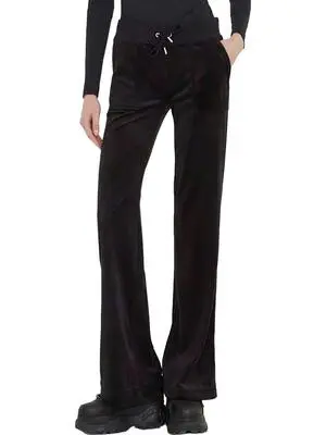 Juicy Couture Embroidered Velour Trousers - Black