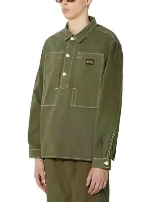 STAN RAY Contrast-stitch Half-buttoned Shirt - Green