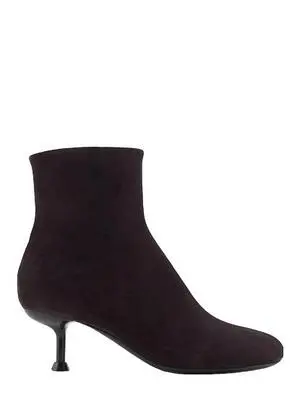 Emporio Armani Suede Ankle Boots With Kitten Heel - Brown