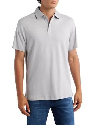 Robert Barakett Georgia Solid Pima Cotton Polo Chalk
