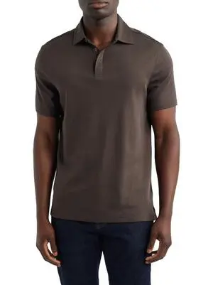 Robert Barakett Georgia Solid Pima Cotton Polo - Espresso