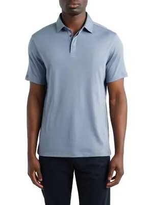 Robert Barakett Georgia Solid Pima Cotton Polo Metallic